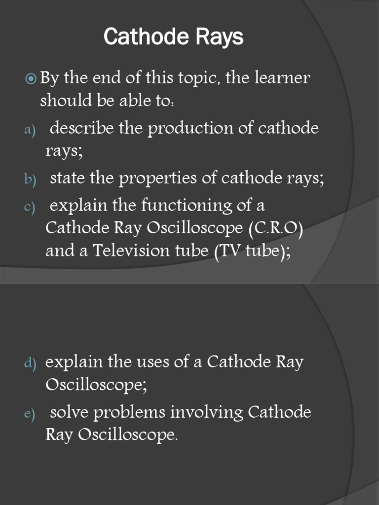 Cathode Rays | PDF | Cathode | Vacuum Tube