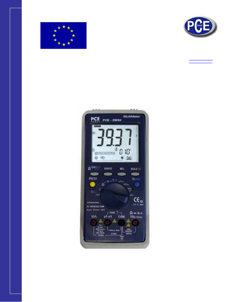 Manual del Multímetro Digital PCE-DM32 | PDF | Cantidad | Cantidades ...