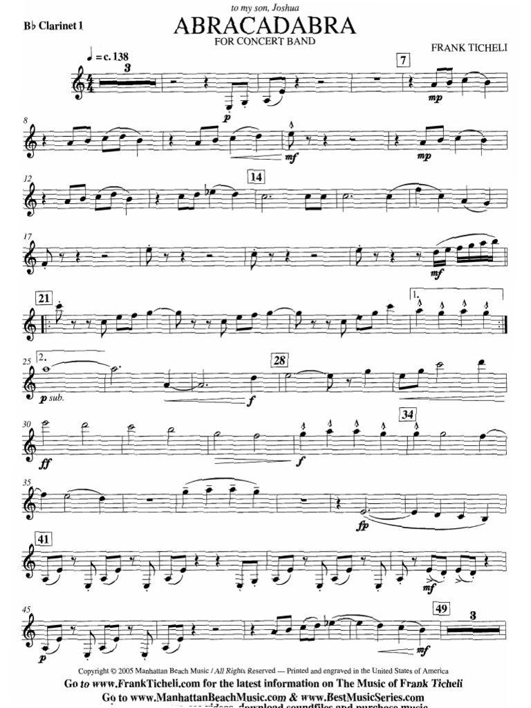 ABRACADABRA - Clarinete - 1º | PDF