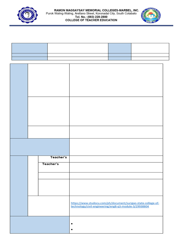 Demo Teaching Lesson Plan | PDF | Learning | Cognition