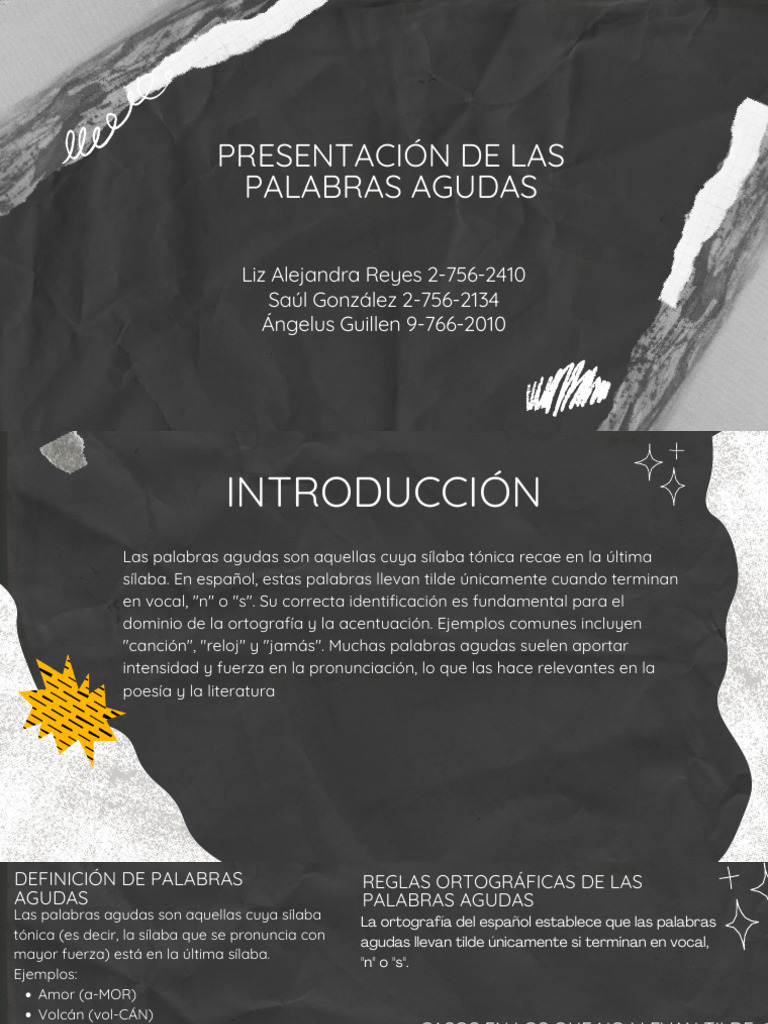 Reglas y Uso de Palabras Agudas | PDF | Sílaba | Lingüística