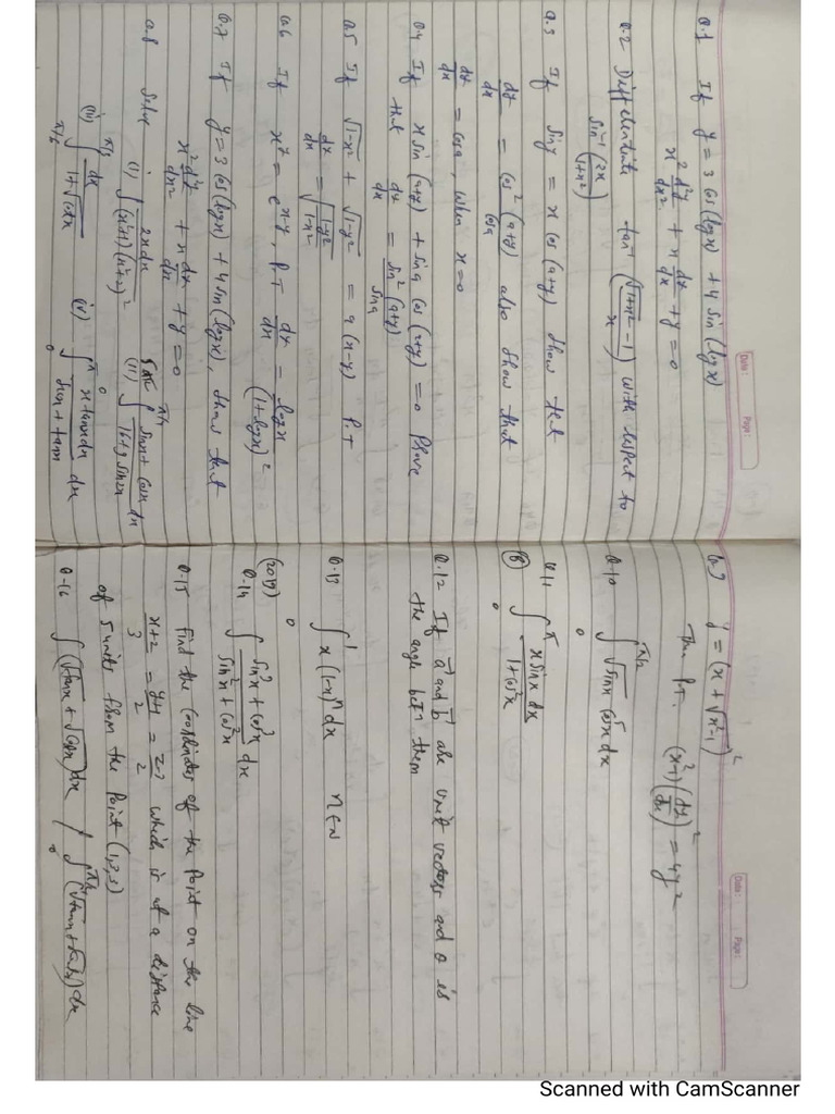 IMP PYQ INTEGRATION CLASS 12 | PDF