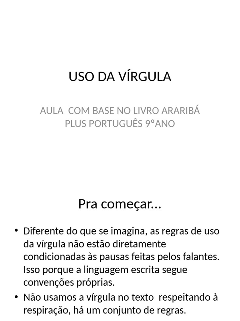 Regras do Uso da Vírgula em Português | PDF | Sintaxe | Gramática