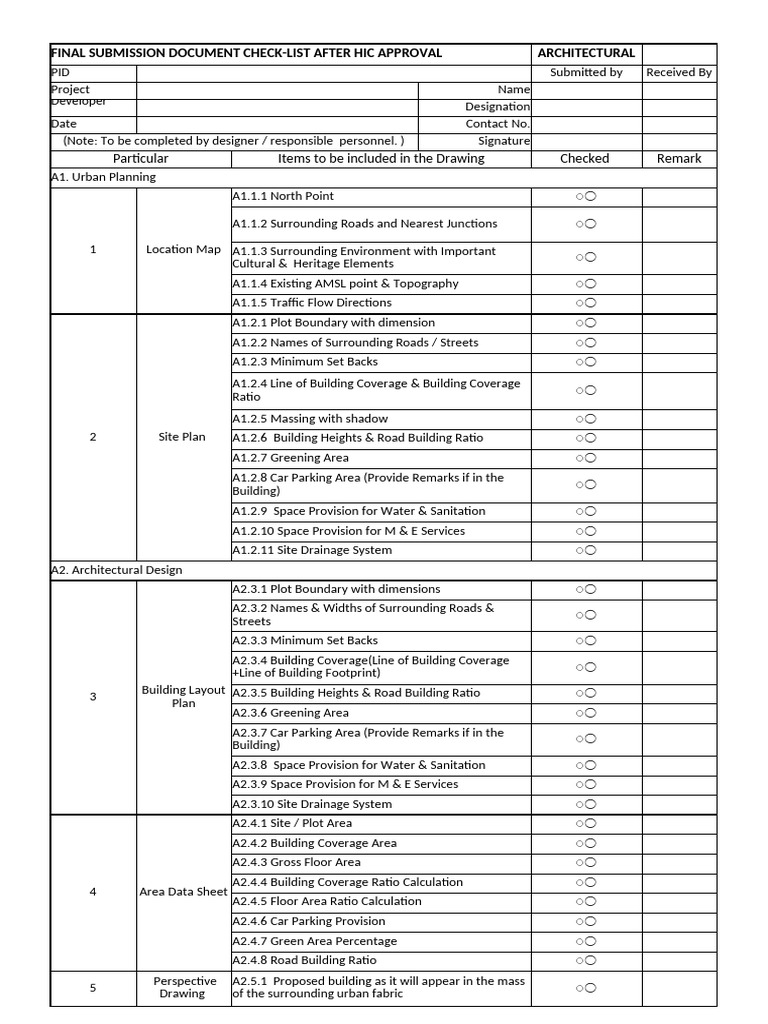 Final Submission Checklist for HIC Approval | PDF | Stairs