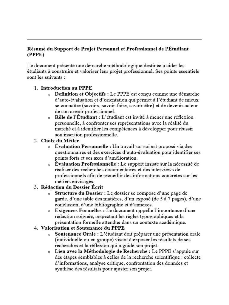 Valorisation du Projet Professionnel Étudiant | PDF | Pédagogie