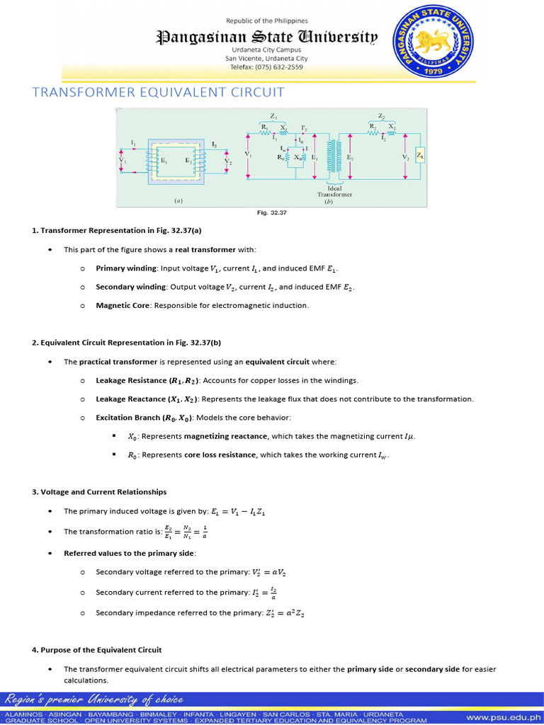 Lecture-7-TRANSFORMER EQUIVALENT CIRCUIT | PDF | Transformer ...
