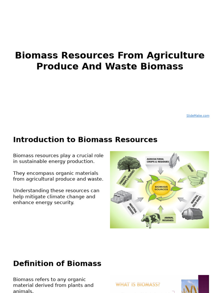Biomass Resources From Agriculture Produce and Waste Biomass | PDF | Biofuel | Agriculture