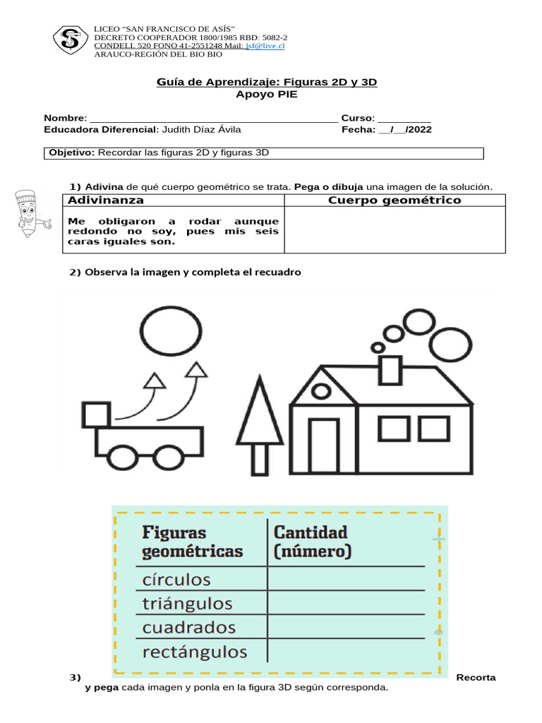 Guía de Figuras 2D y 3D para Niños | PDF