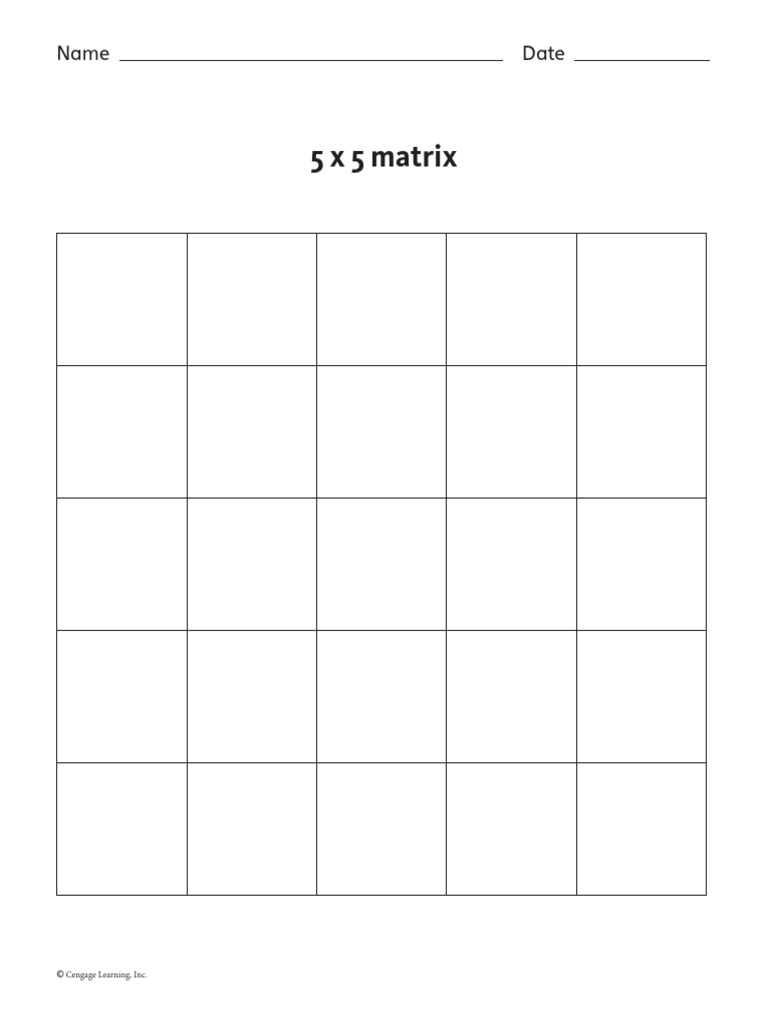 5 by 5 Matrix Graphic Org 0 2 | PDF