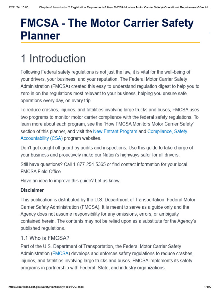Fmcsa Dot Operation | PDF | Transport