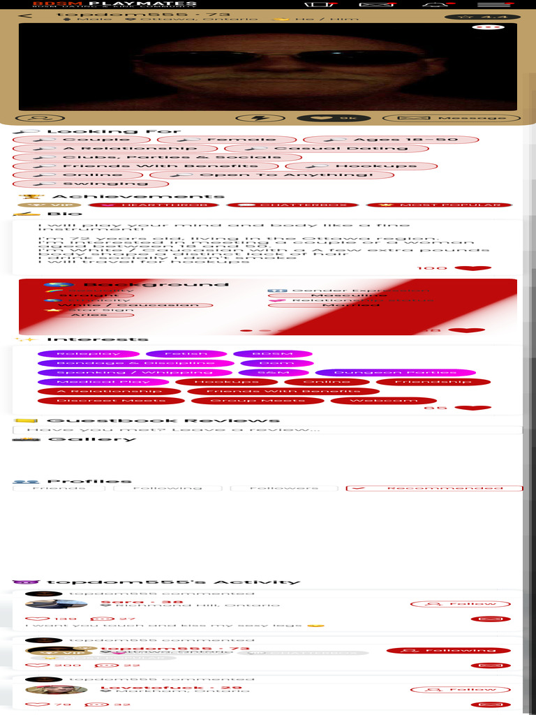 User Profile | PDF | Bdsm | Casual Sex