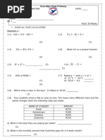 Grade 6 Maths Exam June 2021 | PDF | Qualifications