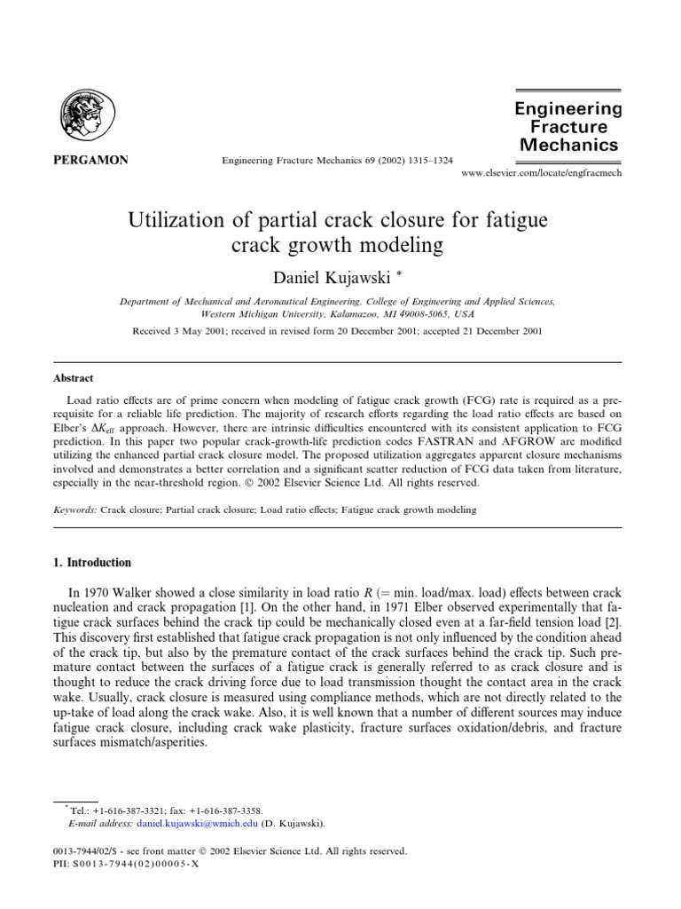 1 Engineering Fracture Mechanics 69 (2002) 1315-1324 | PDF | Fracture ...