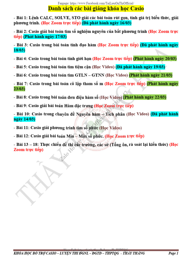 Bài 4 + 5 + 6 - B TR Casio | PDF