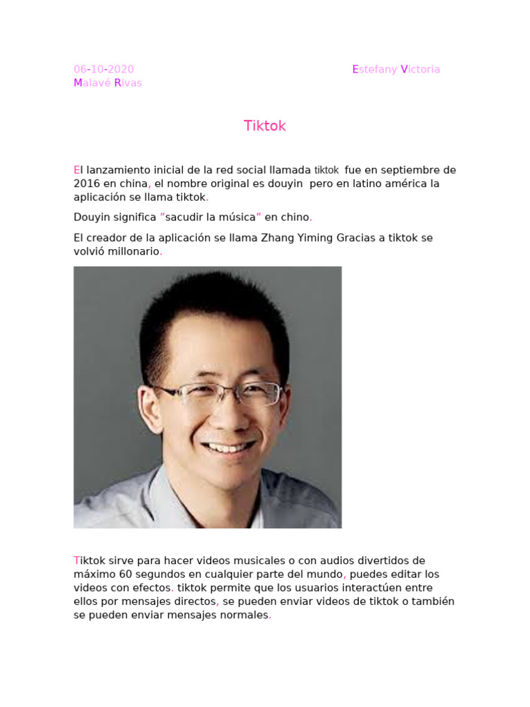 INFORME DE TIKTOK ESTEFANY VICTORIA MALAVÉ RIVAS | PDF