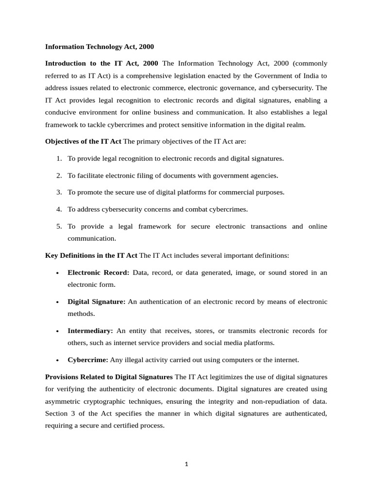 Information Technology Act | PDF | Cybercrime | Security