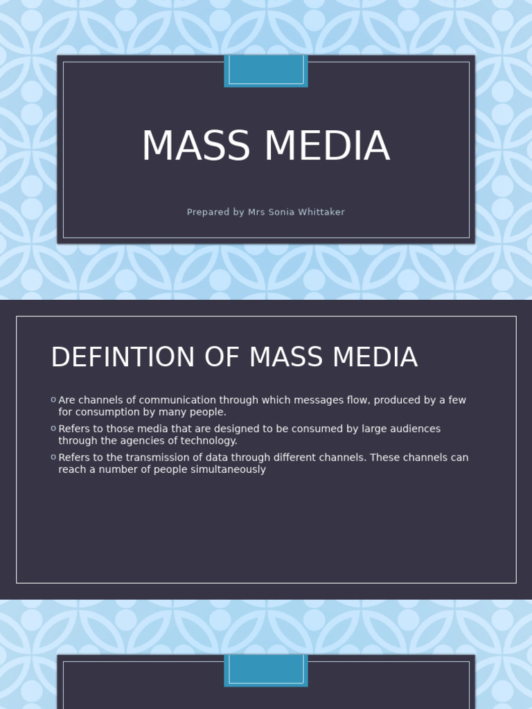 Definition and Impact of Mass Media | PDF | Mass Media | Human ...