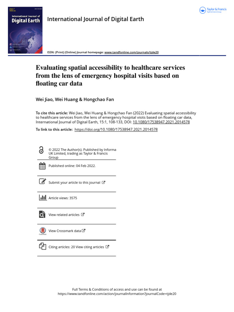 Evaluating Spatial Accessibility To Healthcare Services From The Lens ...