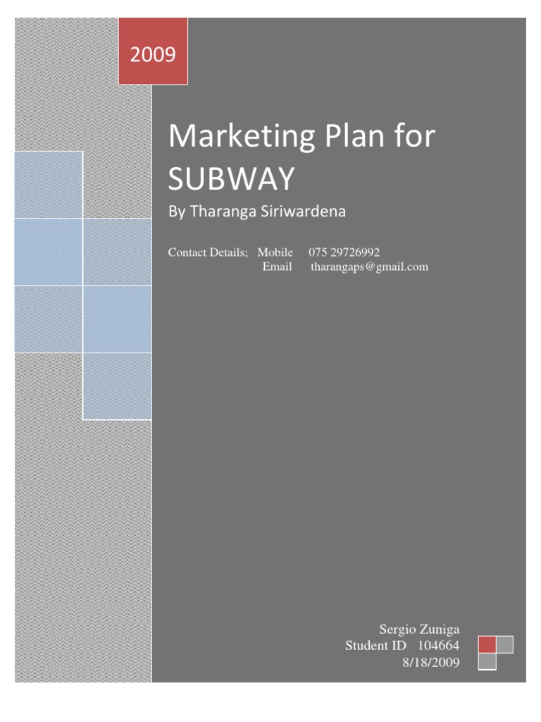 Marketing Plan For SUBWAY | PDF | Business | Finance & Money Management