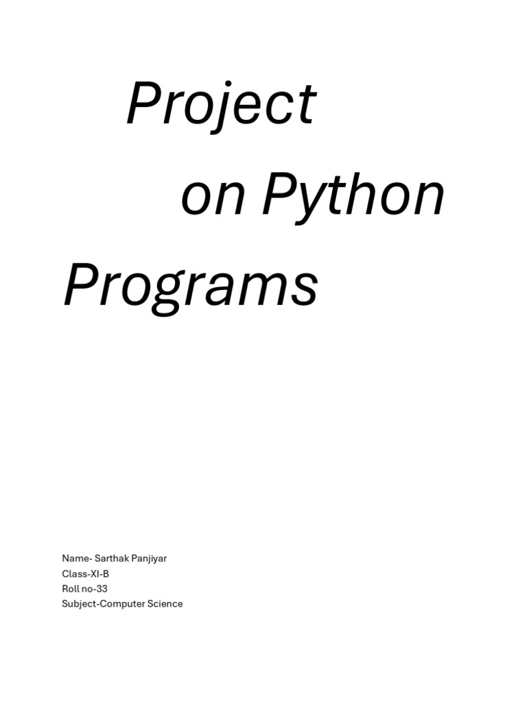 Python Programs | PDF