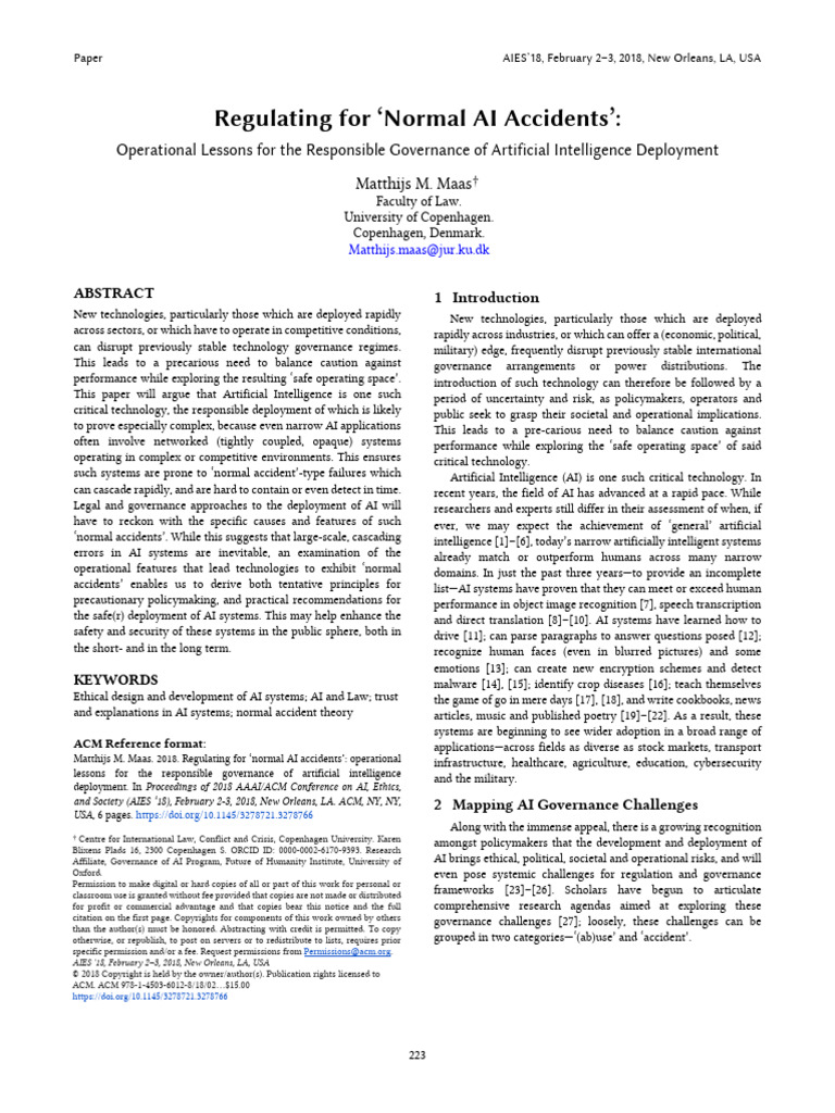 Regulating For Normal AI Accidents | PDF | Artificial Intelligence ...
