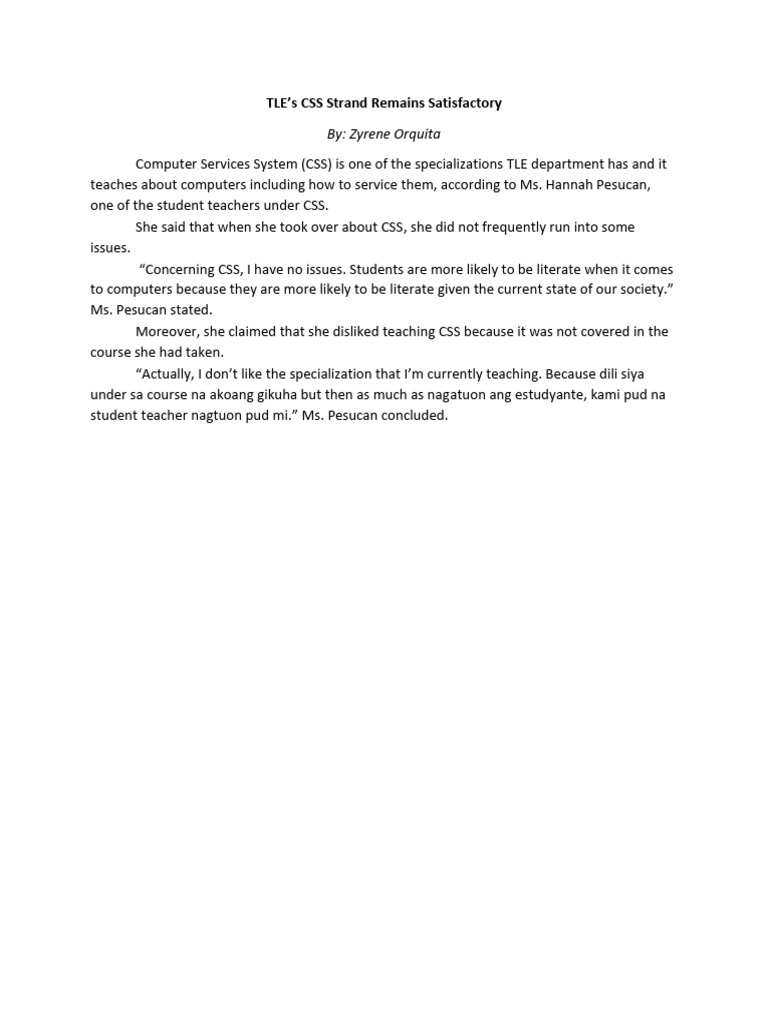 News Article Example | PDF