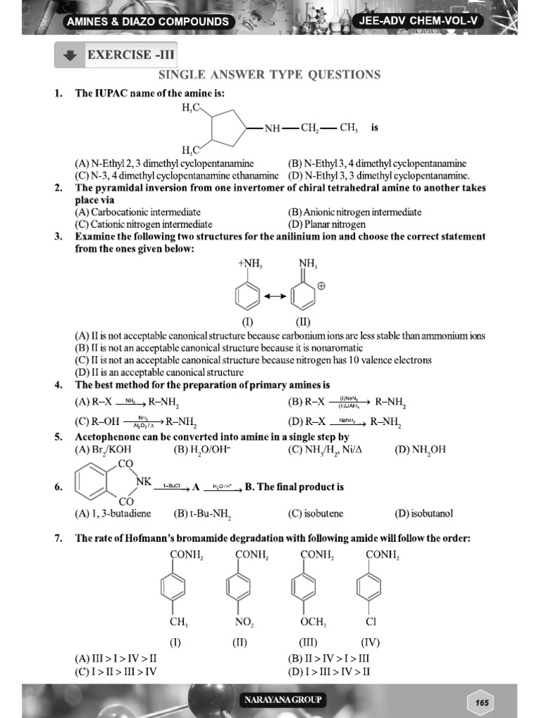 2c.amines & Diazo Compounds - EX-III & IV (165-196) | PDF