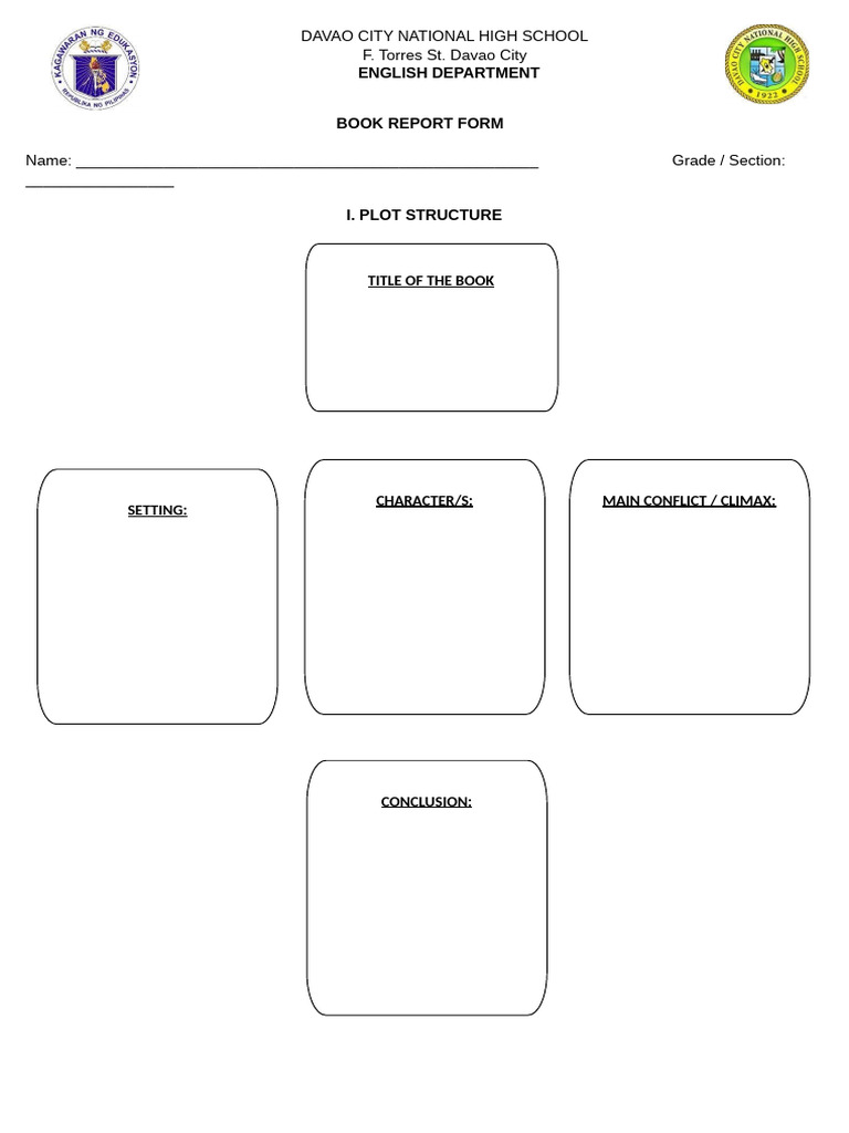 Book Report Form Template | PDF