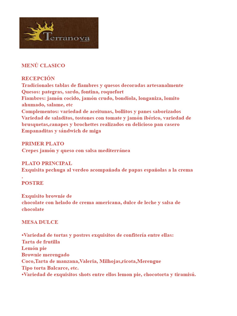 Menu Clasico | PDF