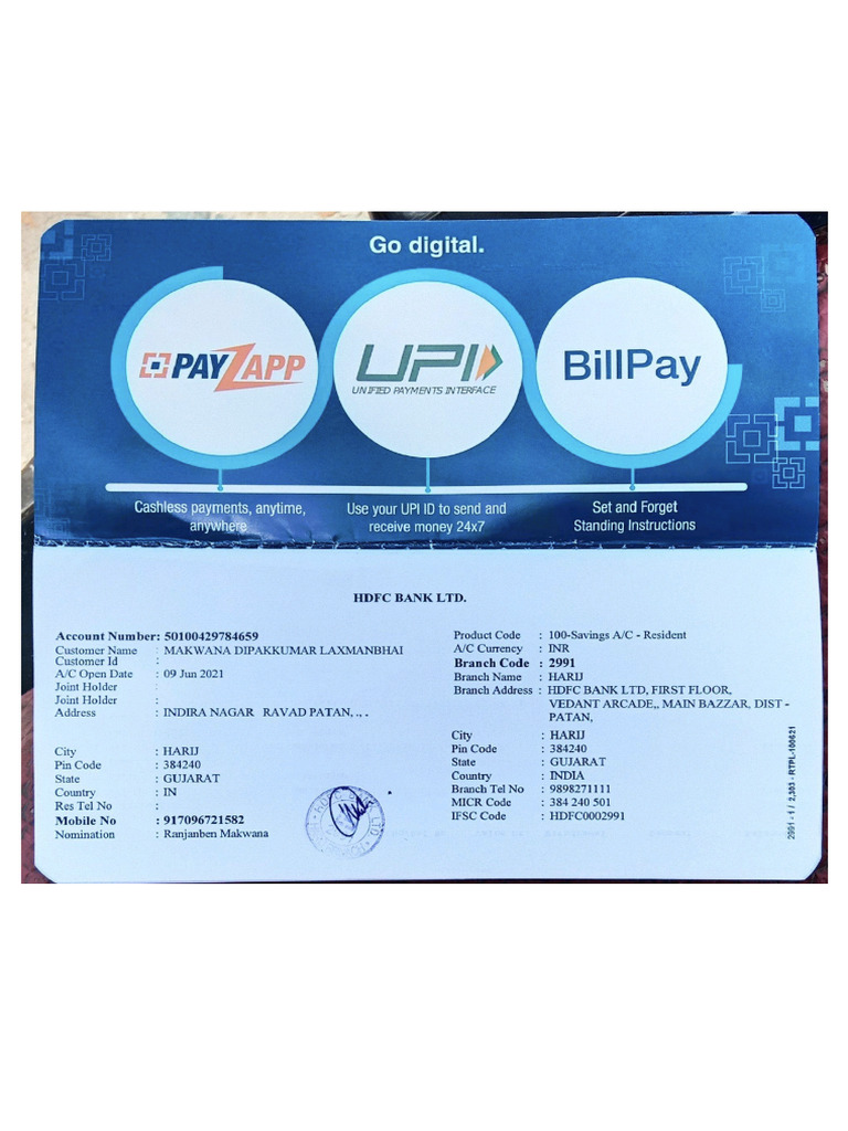 Bank Passbook Dipak | PDF