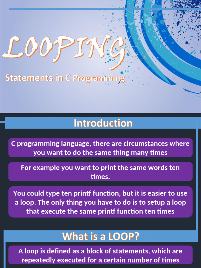 C Looping Statements | PDF | Control Flow | Computing