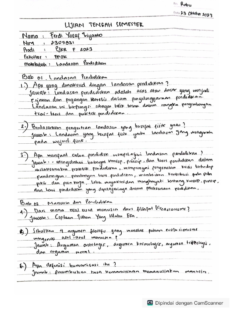 UTS Landasan Pendidikan | PDF