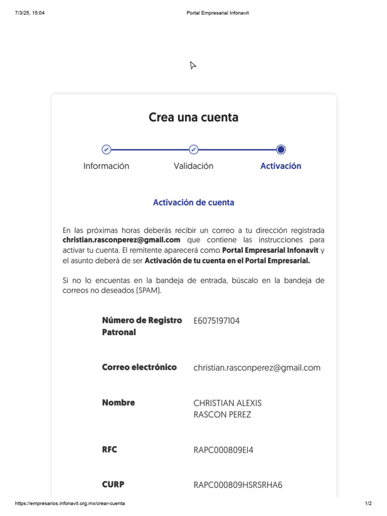 Portal Empresarial Infonavit | PDF | Internet | Correo electrónico