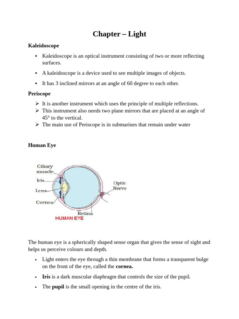 Light Physics Grade 9 | PDF