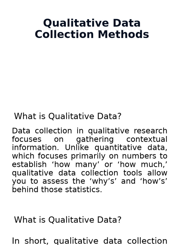 Qualitative Data Collection Methods | PDF | Qualitative Research ...