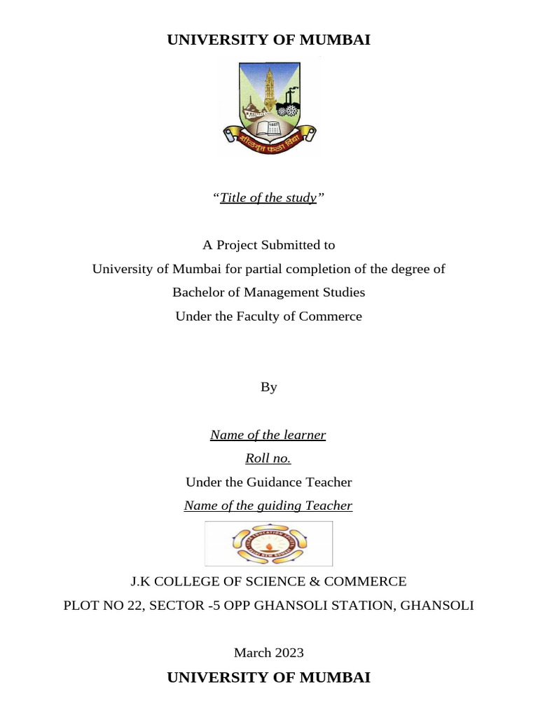 TYBMS Project Book Initial Pages | PDF | Science | Scientific Method