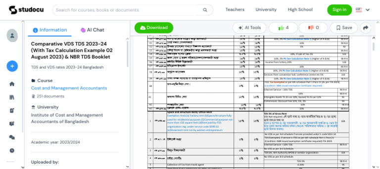 Comparative VDS TDS 2023-24 (With Tax Calculation Example 02 August ...