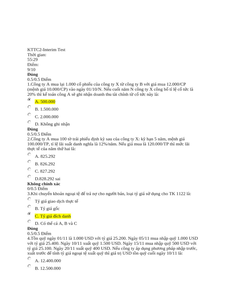 Thi Gi A Kì KTTC2 | PDF