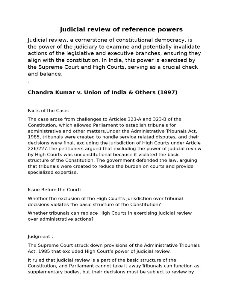 Judicial Review of Reference Powers | PDF | Judicial Review | Supreme ...