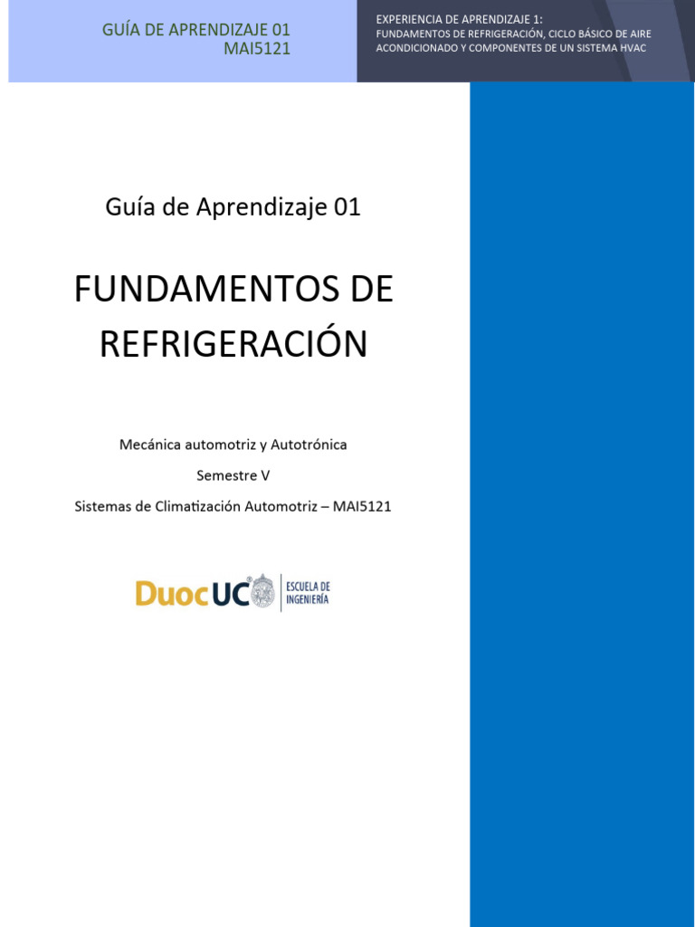 1.1.2 Guía Laboratorio N°1 Fundamentos de Refrigeración | PDF | Convección | Conduccion termica