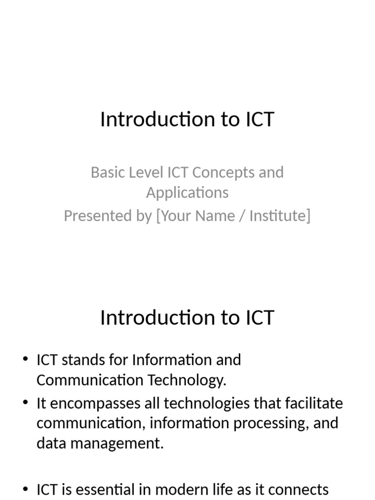 Basic ICT Presentation | PDF