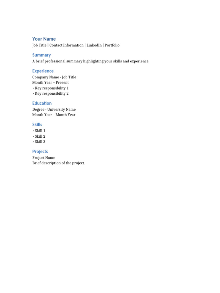 Resume Template | PDF
