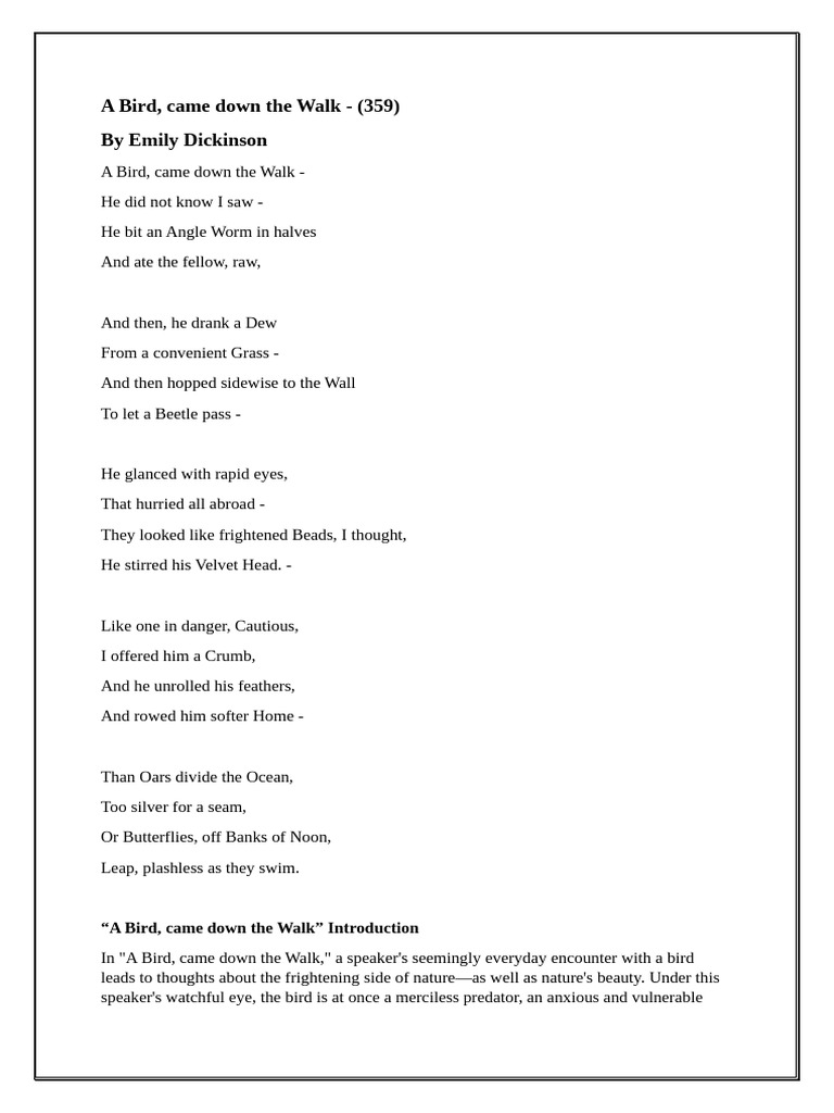 A Bird | PDF | The Raven | Walden