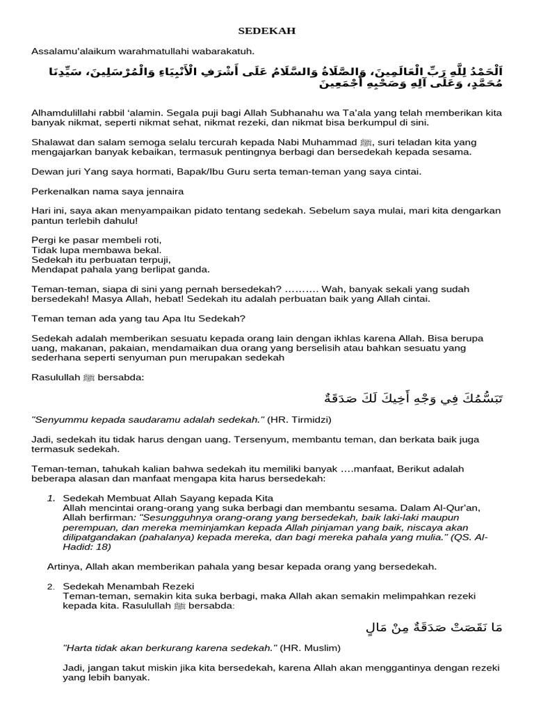 Pildacil Sedekah | PDF