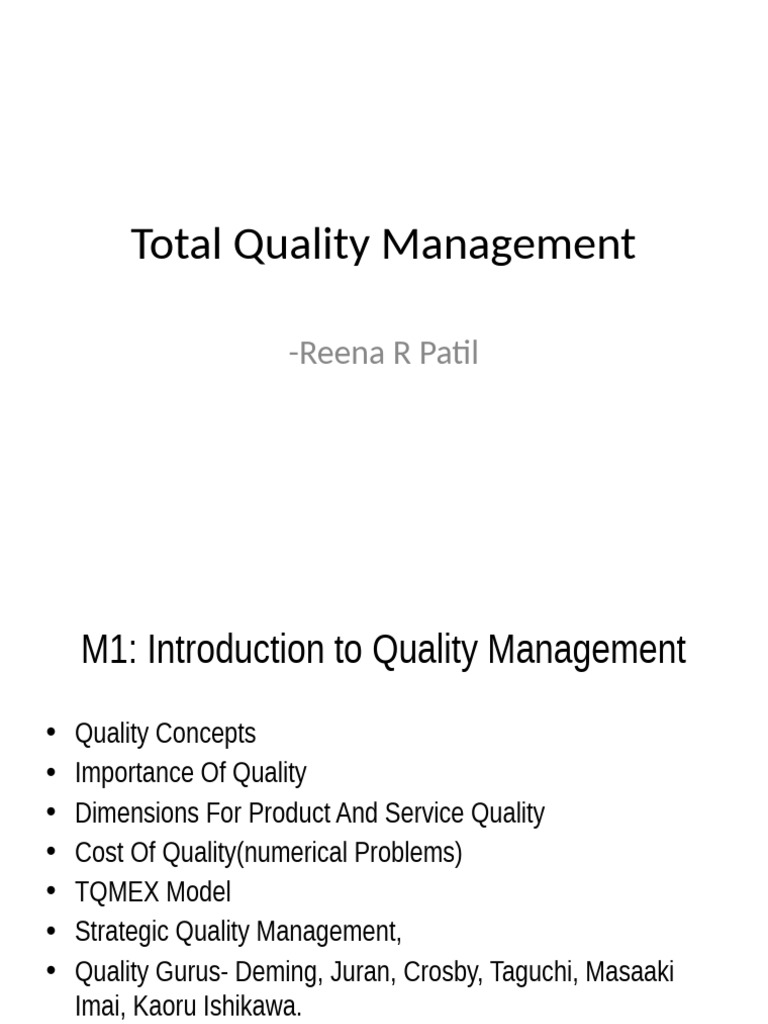 TQMEX Model Overview and Benefits | PDF | Quality (Business) | Quality ...