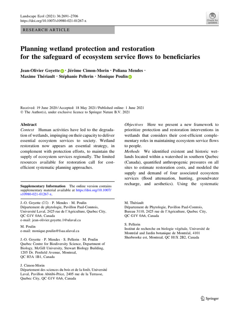 Wetland Protection and Restoration Framework | PDF | Wetland | Human ...