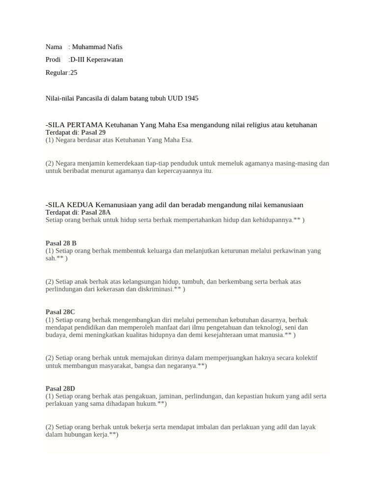 Tugas Pancasila Muhammad Nafis | PDF