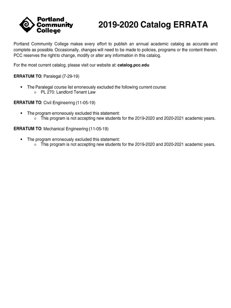 2019 - 2020 Official Errata | PDF