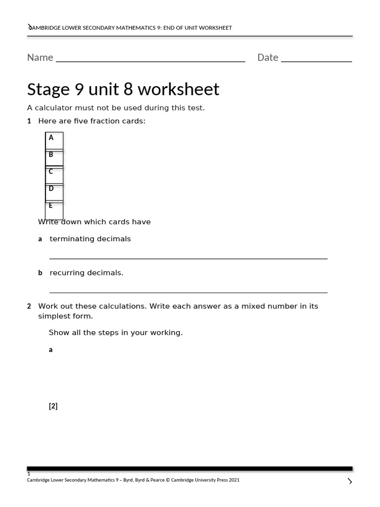 Unit8 Worksheet | PDF
