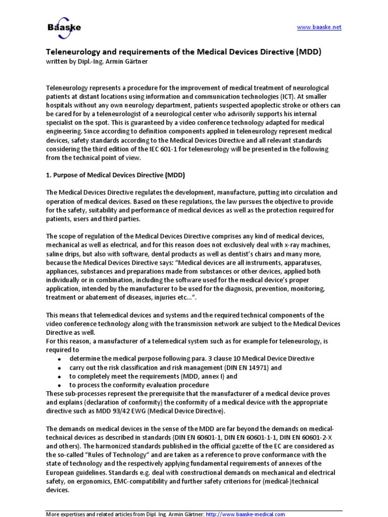 Requirements and Regulations for Telemedicine Systems Under the ...